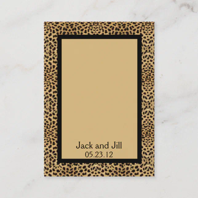 Leopard Print Seating Card | Zazzle