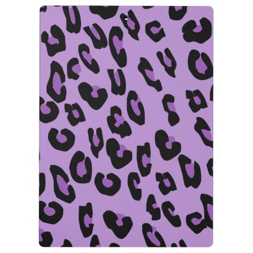 Leopard Print, Spots, Purple Leopard, Your Name Clipboard | Zazzle