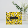 Leopard Print, Spots, Yellow Leopard, Your Name Postcard | Zazzle