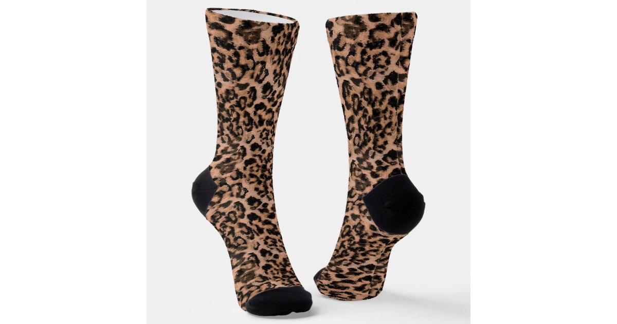 Leopard - print spotted animal-print socks | Zazzle