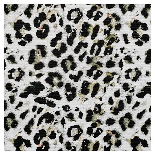 Leopard Print, Black, Brown, Rust and Tan Fabric | Zazzle