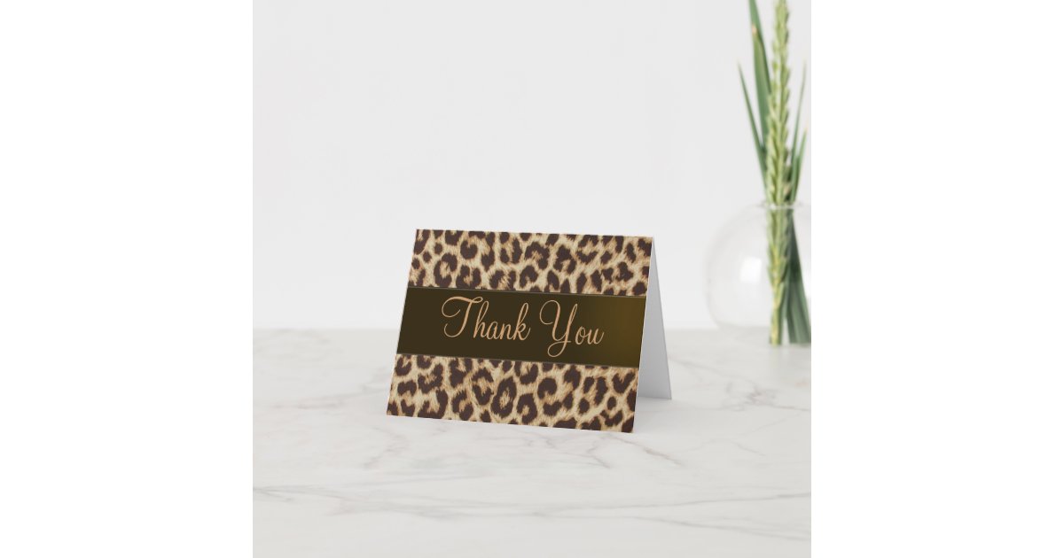 Leopard Print Thank You Card | Zazzle
