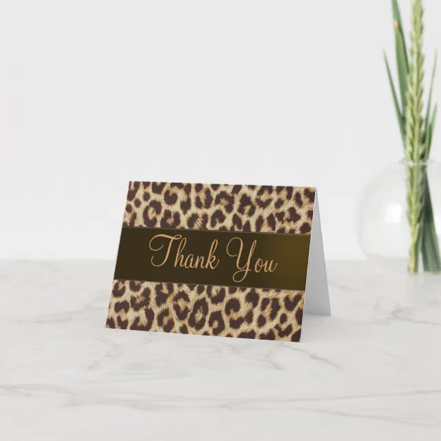 Leopard Print Thank You Card | Zazzle