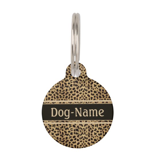 Leopard Skin Pattern Personalize Pet Name Tag | Zazzle.com