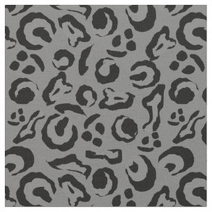 Leopard Print, Black, Brown, Rust and Tan Fabric | Zazzle