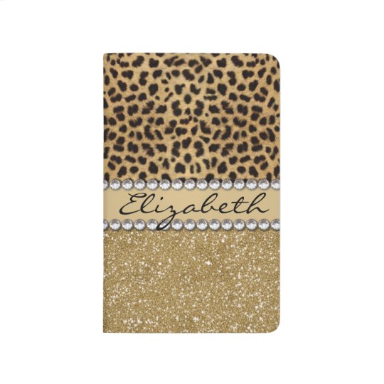 Leopard Spot Gold Glitter Rhinestone PHOTO PRINT Journal | Zazzle.com