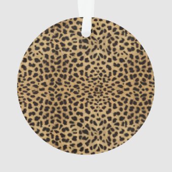 Leopard Spot Gold Glitter Rhinestone PHOTO PRINT Ornament | Zazzle
