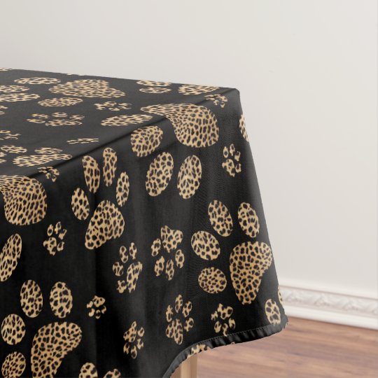 Leopard Spot Paw Prints Tablecloth | Zazzle.com