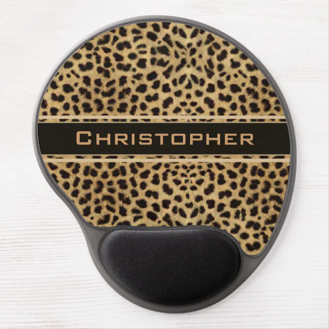 Leopard Spot Skin Print Personalized Gel Mouse Pad | Zazzle