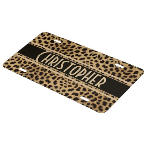 Leopard Spot Skin Print Personalized License Plate | Zazzle