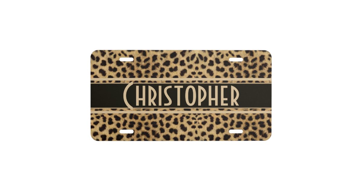 Leopard Spot Skin Print Personalized License Plate | Zazzle