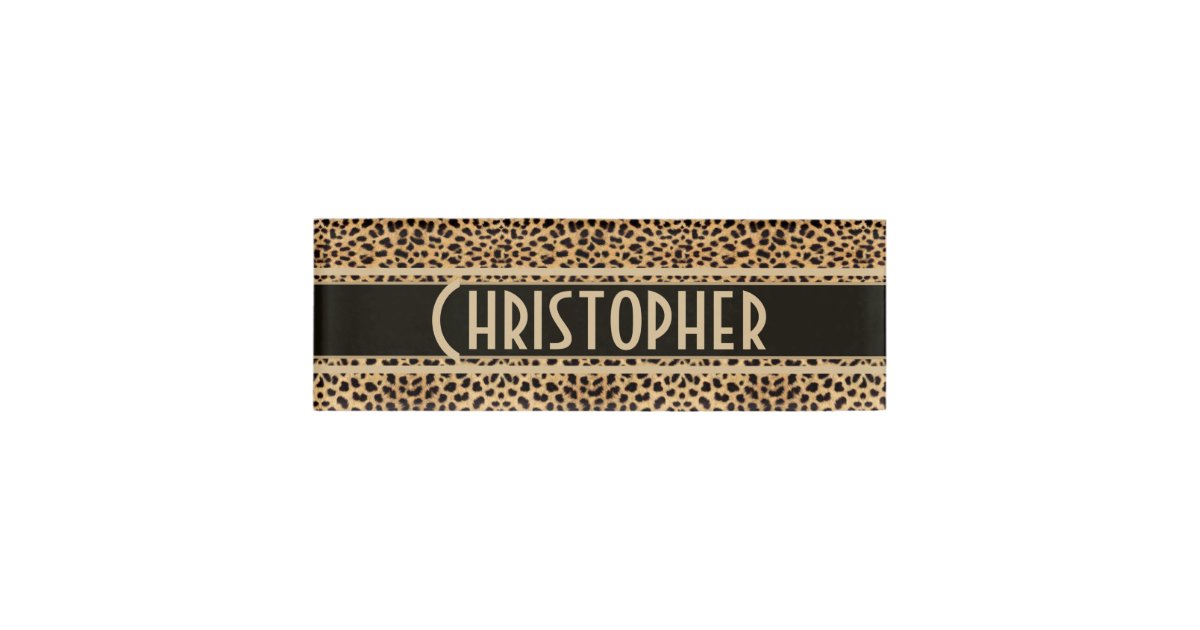 Leopard Spot Skin Print Personalized Name Tag | Zazzle