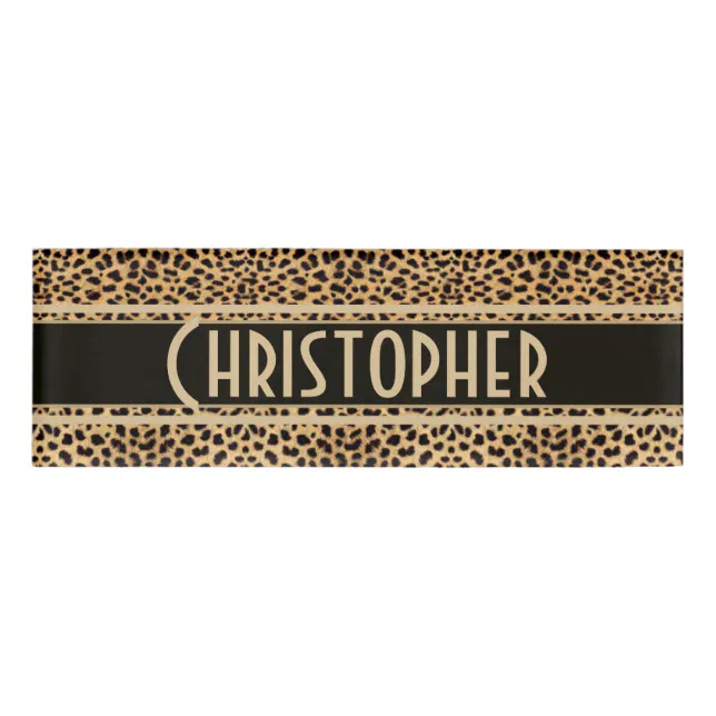Leopard Spot Skin Print Personalized Name Tag | Zazzle