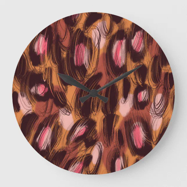 Leopard Spots African Animal Pattern Large Clock | Zazzle
