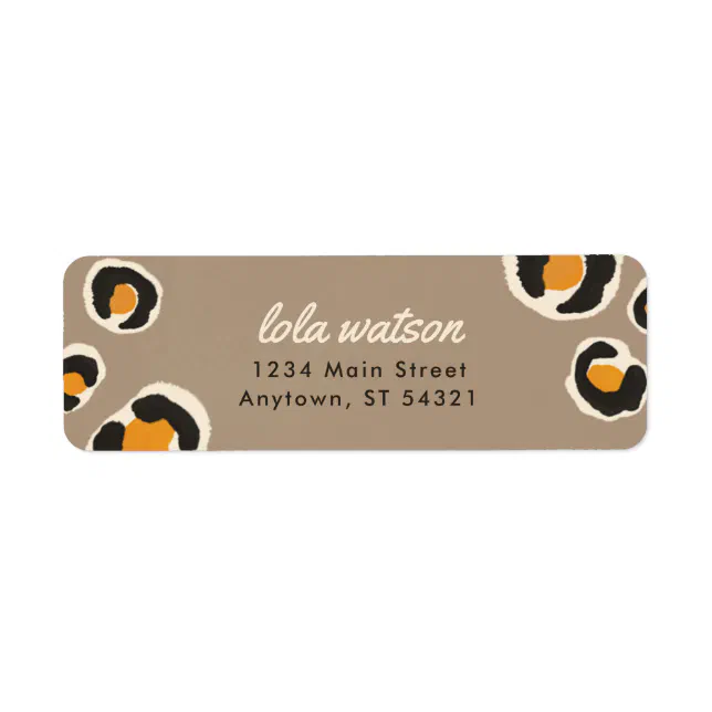 Leopard Spots Return Address Label | Zazzle