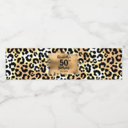 Leopard water bottle label | Zazzle