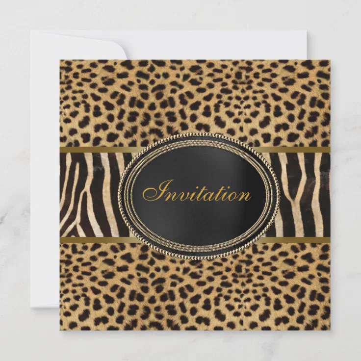 Leopard Zebra Party Invitation | Zazzle