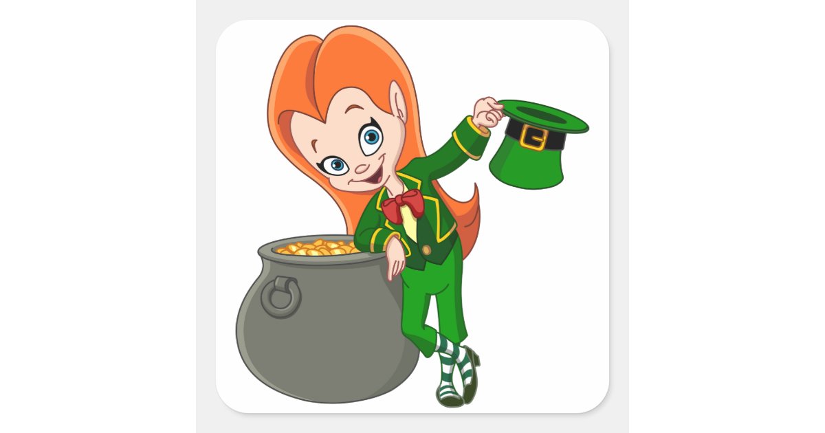 Leprechaun Girl Stickers | Zazzle