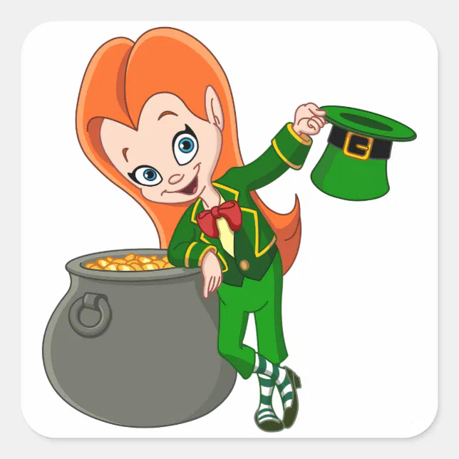 Leprechaun Girl Stickers | Zazzle