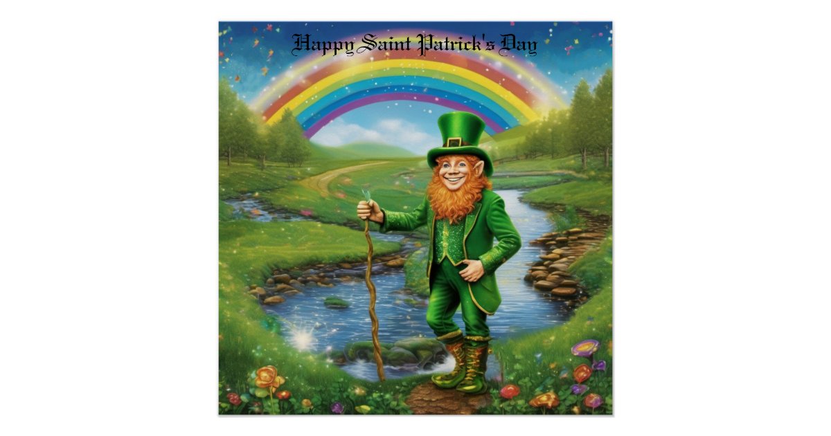 Leprechaun Greeting Poster | Zazzle
