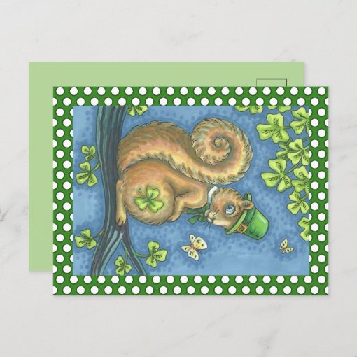 LEPRECHAUN SQUIRREL, ST. PATRICK'S DAY POSTCARD | Zazzle
