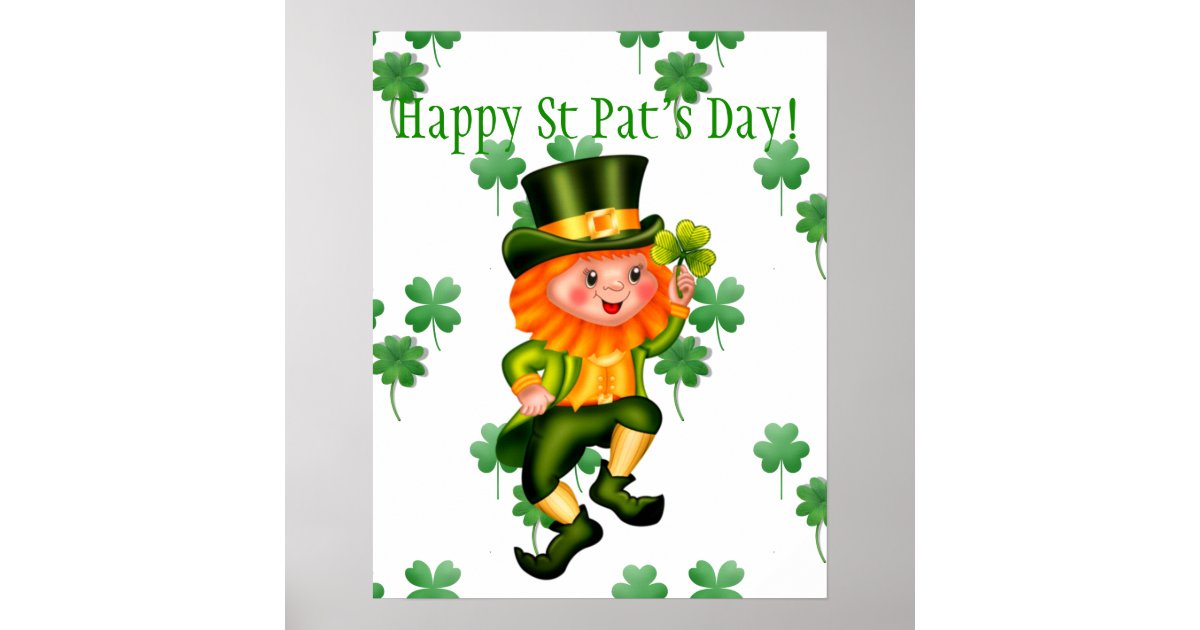 Leprechaun St Patrick's Day Poster | Zazzle