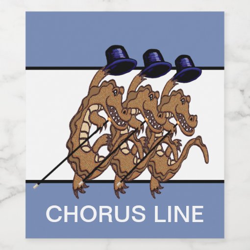 "Les Crocs" Crocodile tap dancing chorus line Wine Label | Zazzle