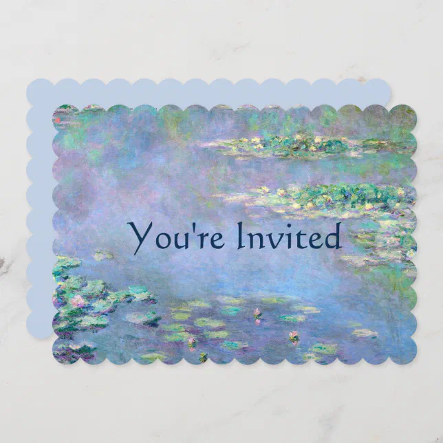 Les Nympheas Water Lilies Monet Fine Art Wedding Invitation | Zazzle