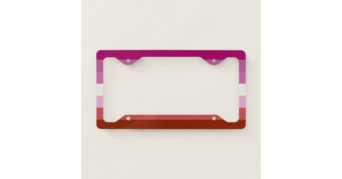 Lesbian Flag License Plate Frame | Zazzle