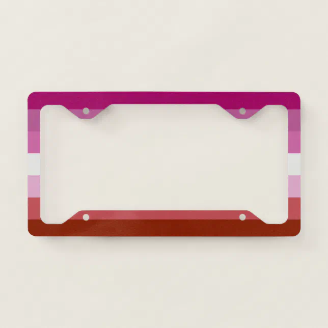 Lesbian Flag License Plate Frame | Zazzle