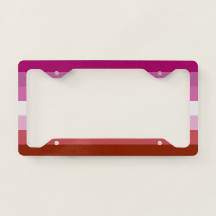 Lesbian Flag License Plate Frame | Zazzle