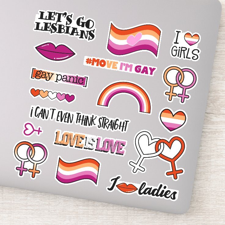 Lesbian Flag Venus Symbol Sticker | Zazzle