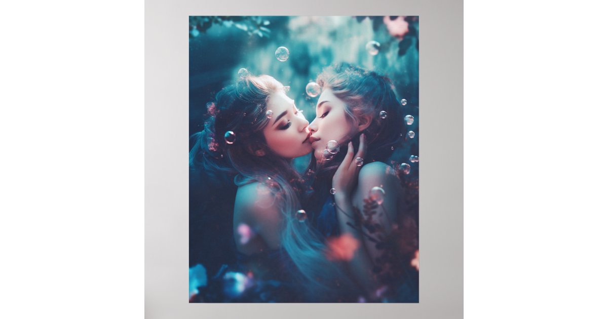 Lesbian Mermaids Poster Zazzle