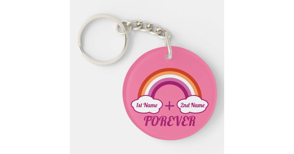 Lesbian pride design /a couple keychain | Zazzle