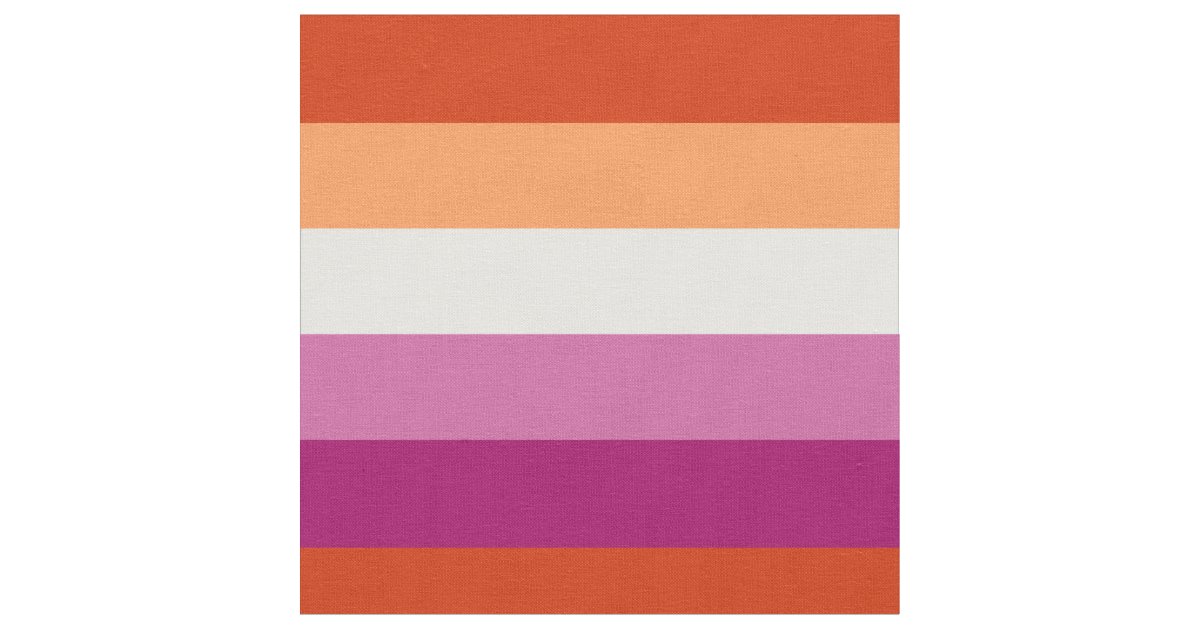 Lesbian Pride flag Fabric | Zazzle