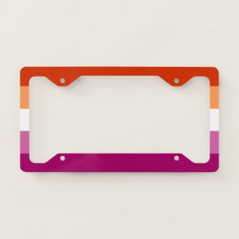 Lesbian Pride Flag LGBTQ License Plate Frame | Zazzle