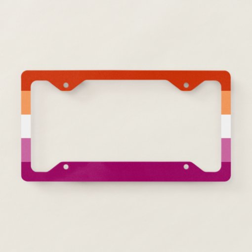 Lesbian Pride Flag LGBTQ License Plate Frame | Zazzle