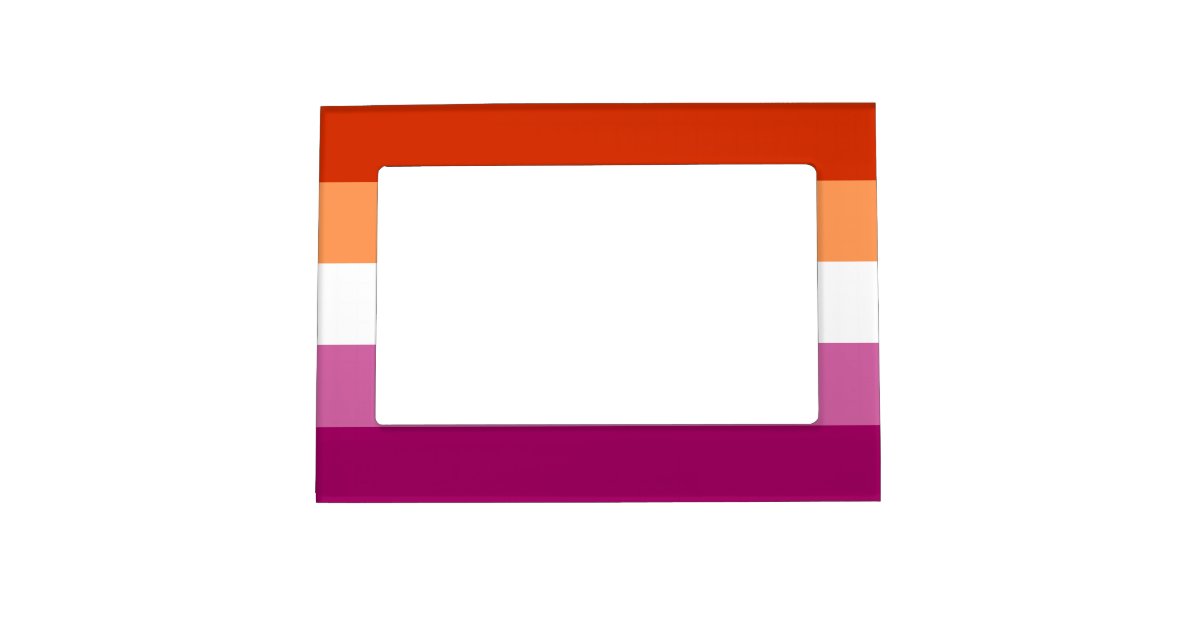 Lesbian Pride Flag LGBTQ Magnetic Frame | Zazzle