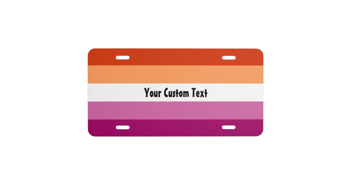 Lesbian pride flag repeating pattern license plate | Zazzle