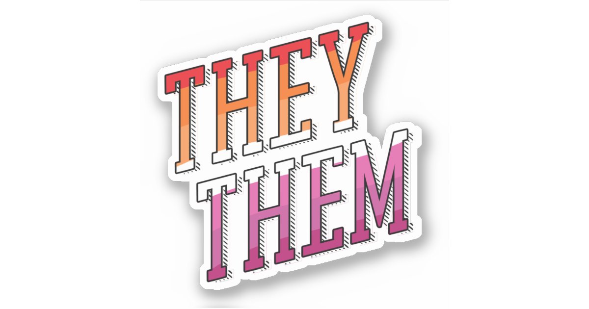 Lesbian Pronouns They Them Sticker | Zazzle