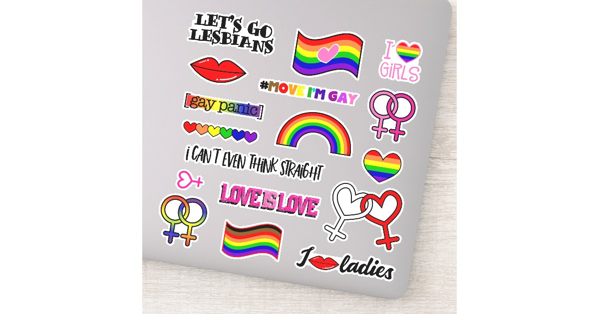 Lesbian Rainbow Venus Symbol Sticker | Zazzle