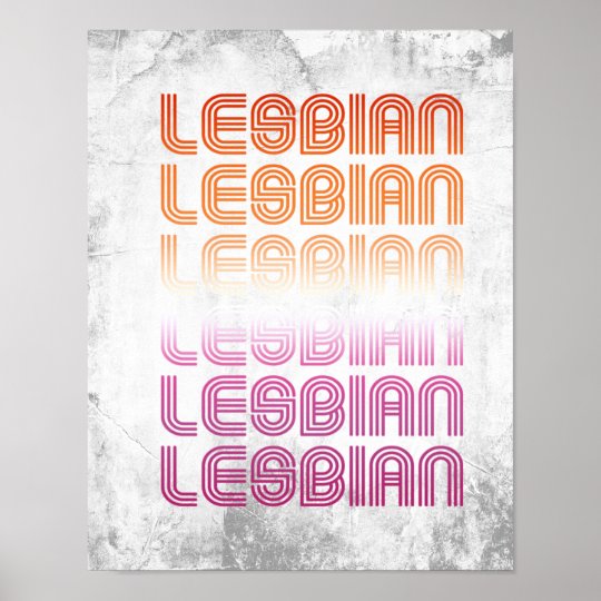 Lesbian Retro Pattern Design Poster