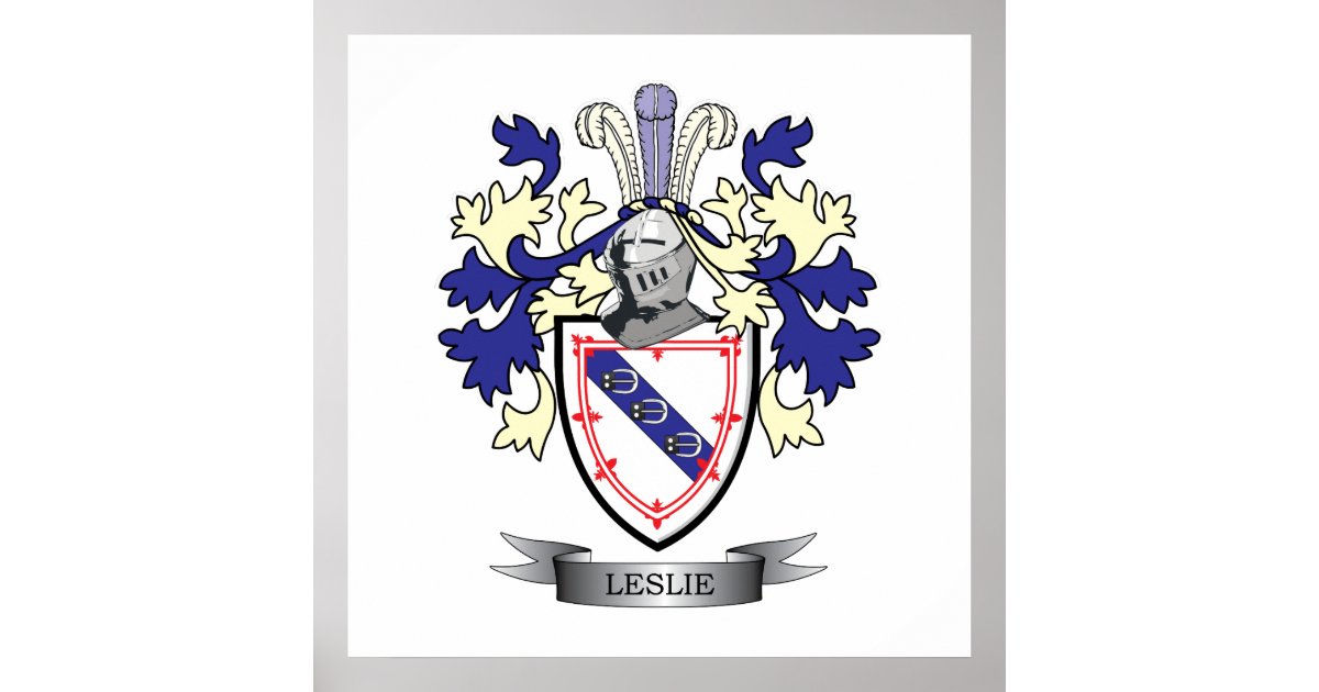 Leslie Family Crest Coat of Arms Poster | Zazzle