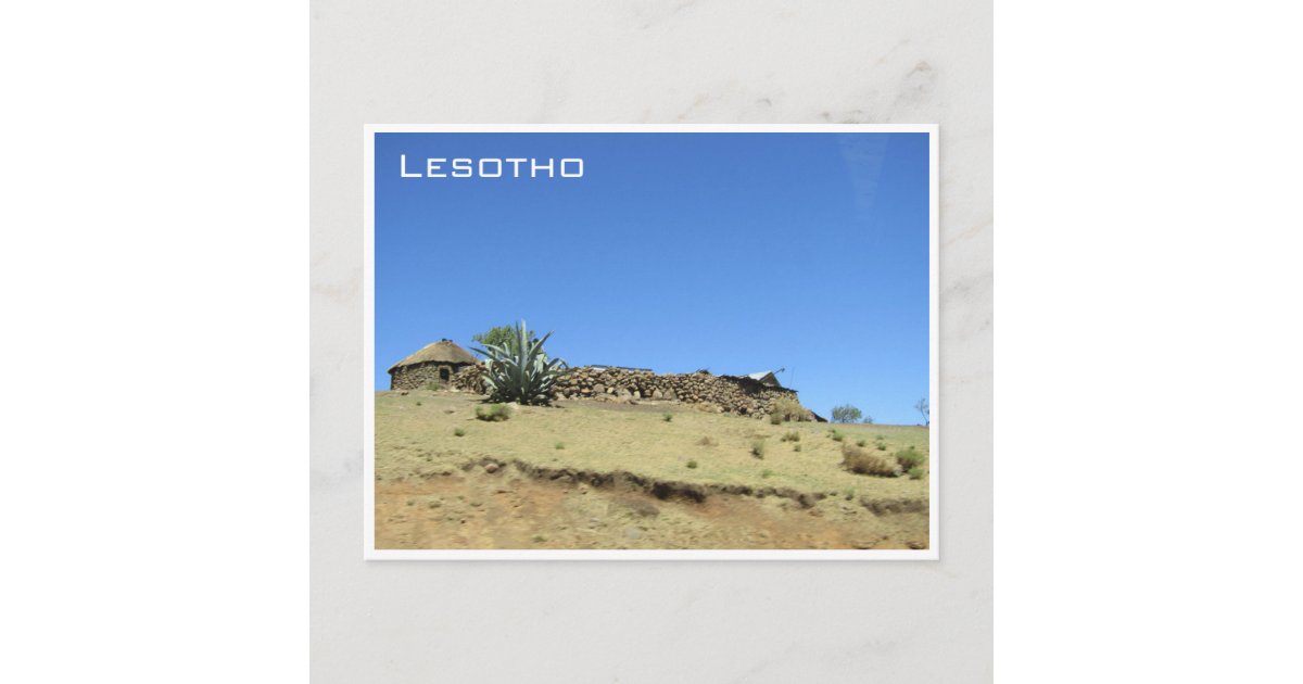 lesotho hut postcard | Zazzle