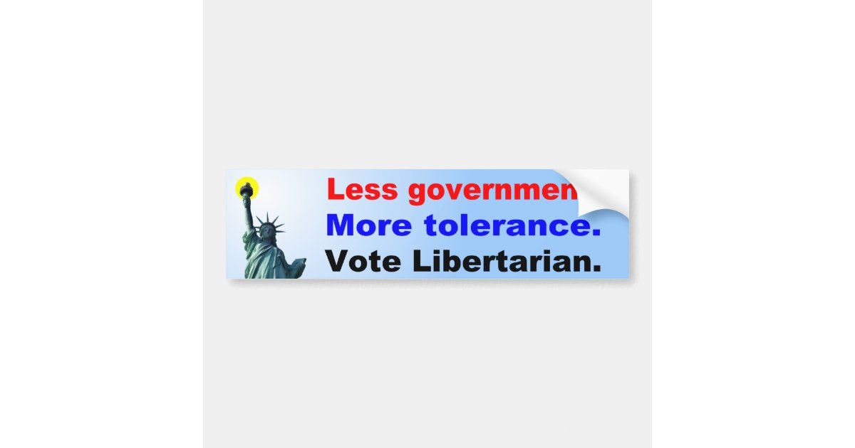 Less Government More Tolerance Bumper Sticker | Zazzle