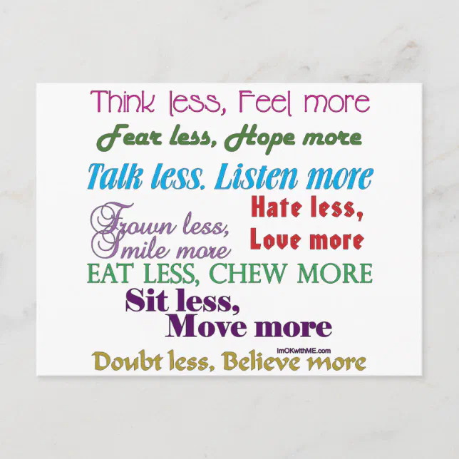 Less is More Postcard | Zazzle