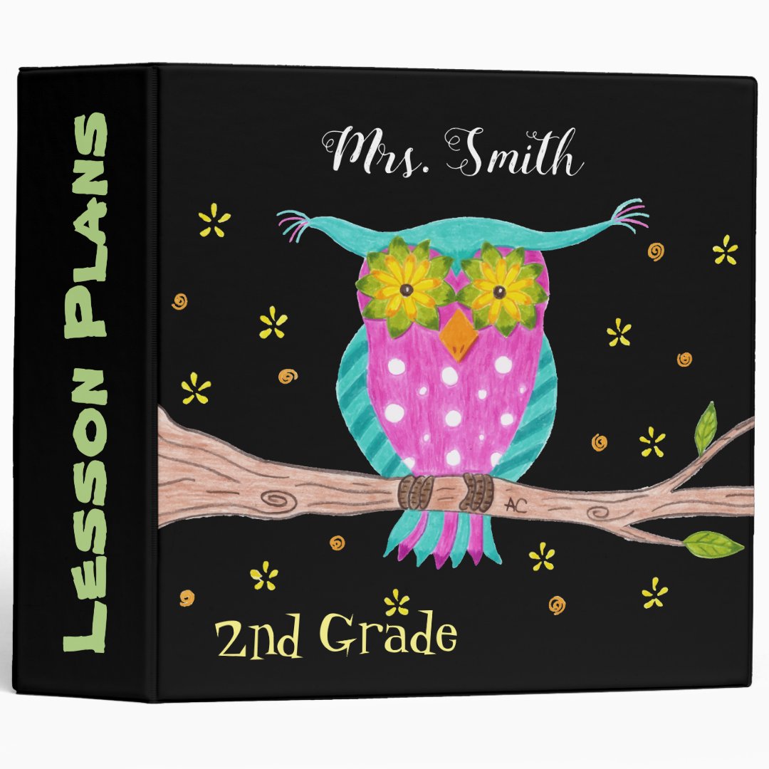 Lesson Plans Owl Teacher Binder | Zazzle