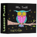 Lesson Plans Owl Teacher Binder | Zazzle