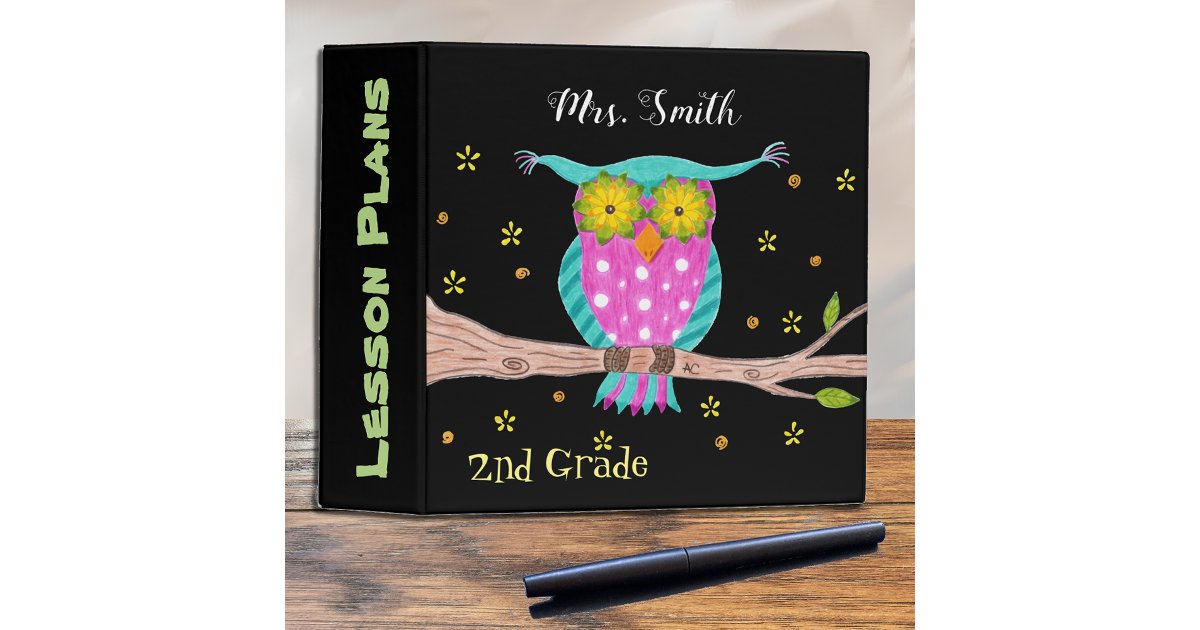 Lesson Plans Owl Teacher Binder | Zazzle
