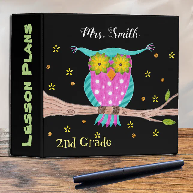 Lesson Plans Owl Teacher Binder | Zazzle